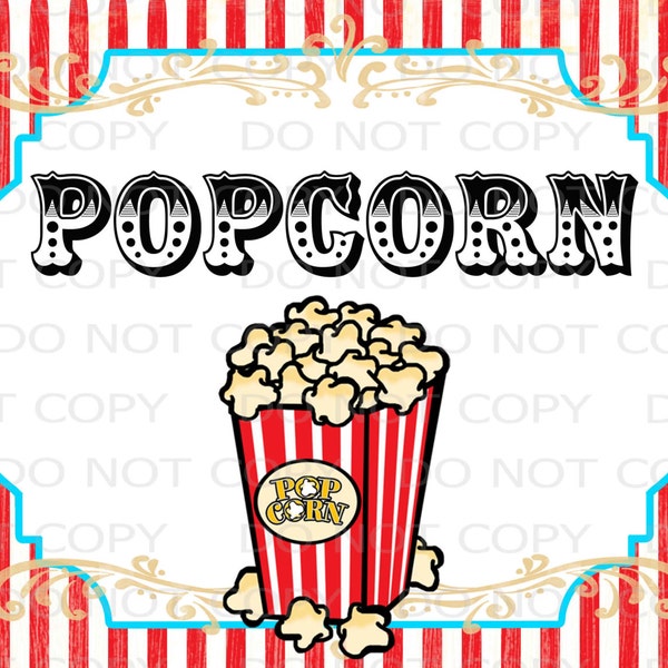 Popcorn Sign - Etsy