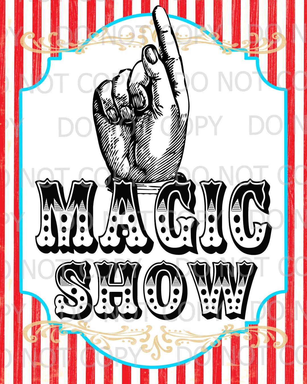 Printable DIY Vintage Circus Magic Show Sign - 8"x10" and 8.5"x11 ...