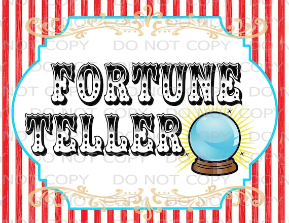 Printable DIY Vintage Circus Fortune Teller Sign 8.5 X | Etsy