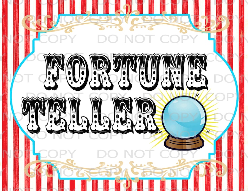 Printable DIY Vintage Circus Fortune Teller Sign 8.5 X - Etsy