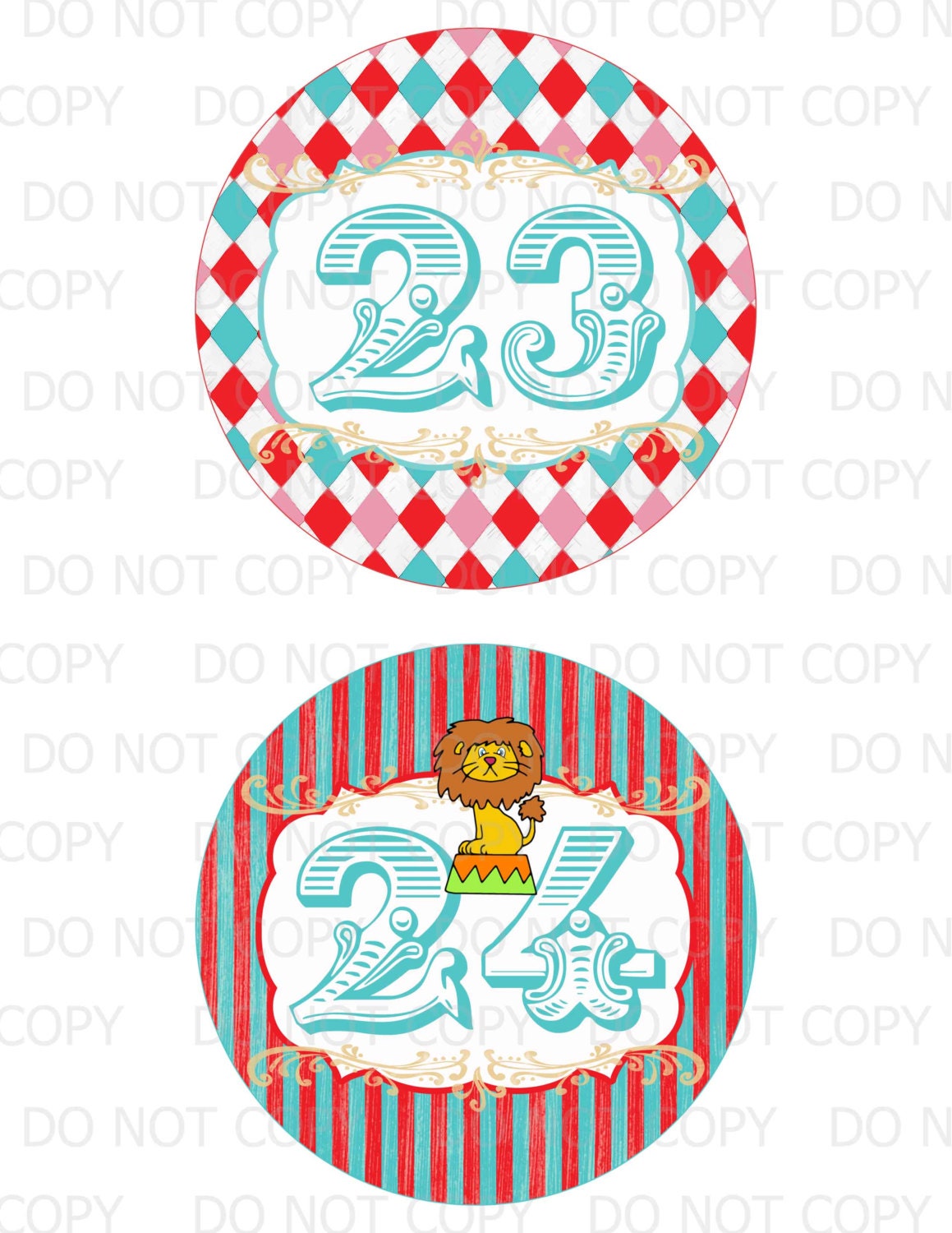 Printable Diy Vintage Circus Table Numbers 17 Through 26 - INSTANT ...