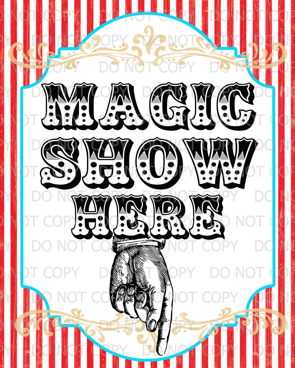 Printable DIY Vintage Circus Magic Show Sign 16x - Etsy