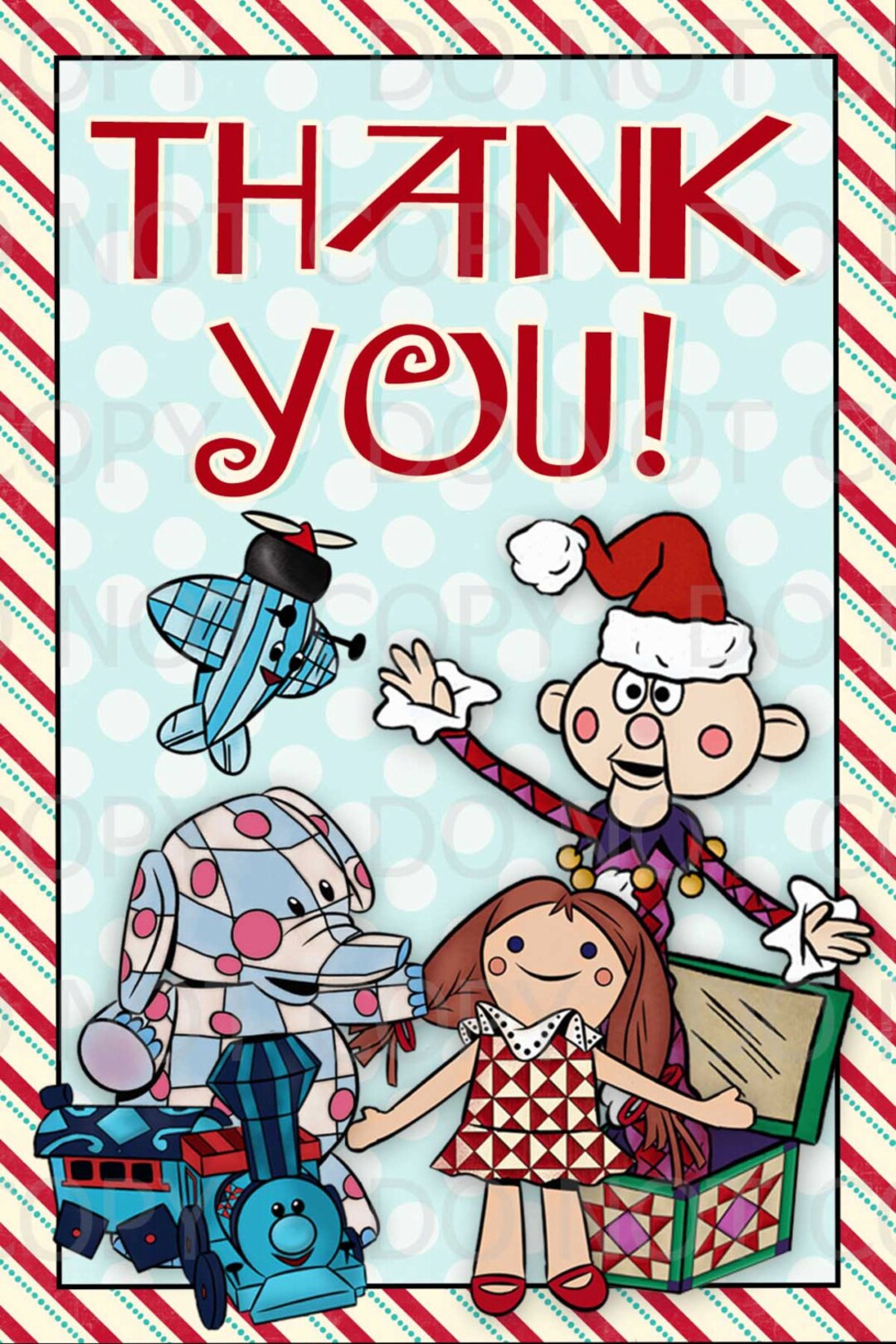 Printable DIY Christmas Party Rudolph Misfit Toys Theme Thank You Card ...