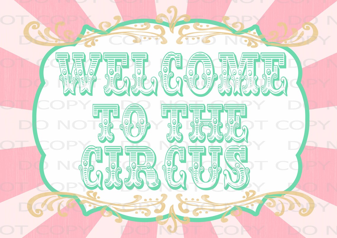 Printable DIY Welcome to the Circus Poster A2 Size - INSTANT DOWNLOAD ...