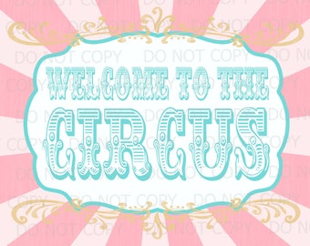 Printable DIY Vintage Circus Welcome to the Circus Sign - Etsy