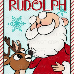 Printable DIY Pin the Nose on Rudolph With Santa Party Poster Game 20 ...
