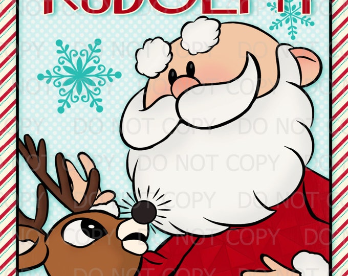 Printable DIY Pin the Nose on Rudolph With Santa Party Poster Game 20 X ...