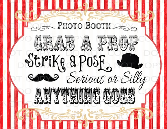 Circus Photo Booth Props Printable
