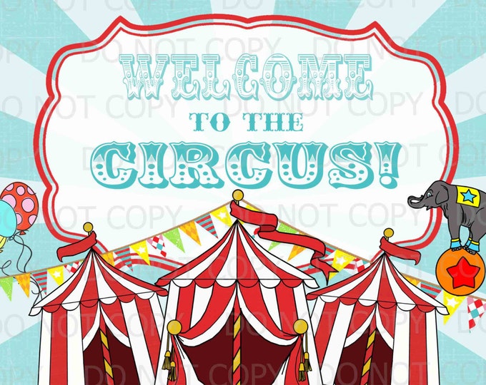 Printable DIY Welcome to the Circus Poster 36" X 24" - INSTANT DOWNLOAD ...
