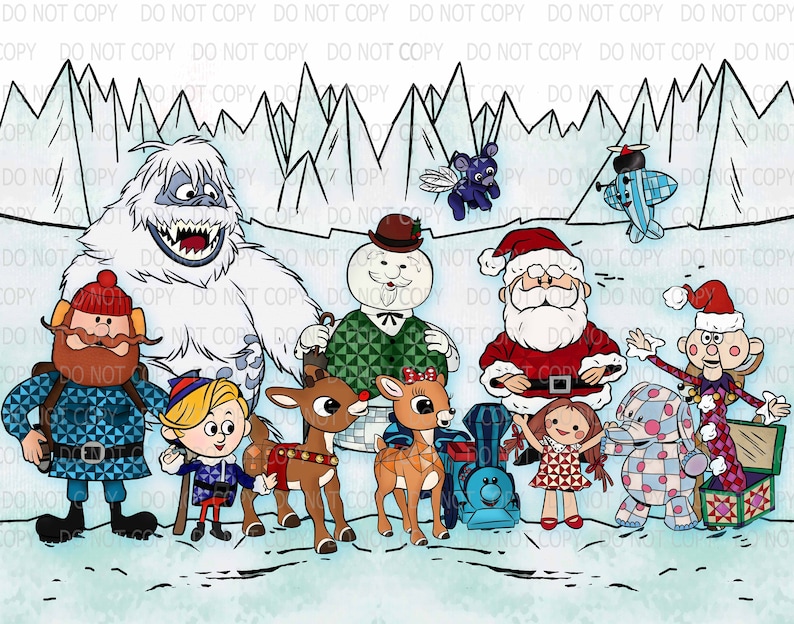 Printable Christmas Rudolph Inspired Characters Wall Art Party - Etsy