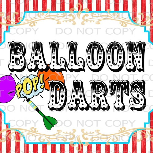 Printable DIY Vintage Circus Balloon Pop Sign 8.5 X - Etsy