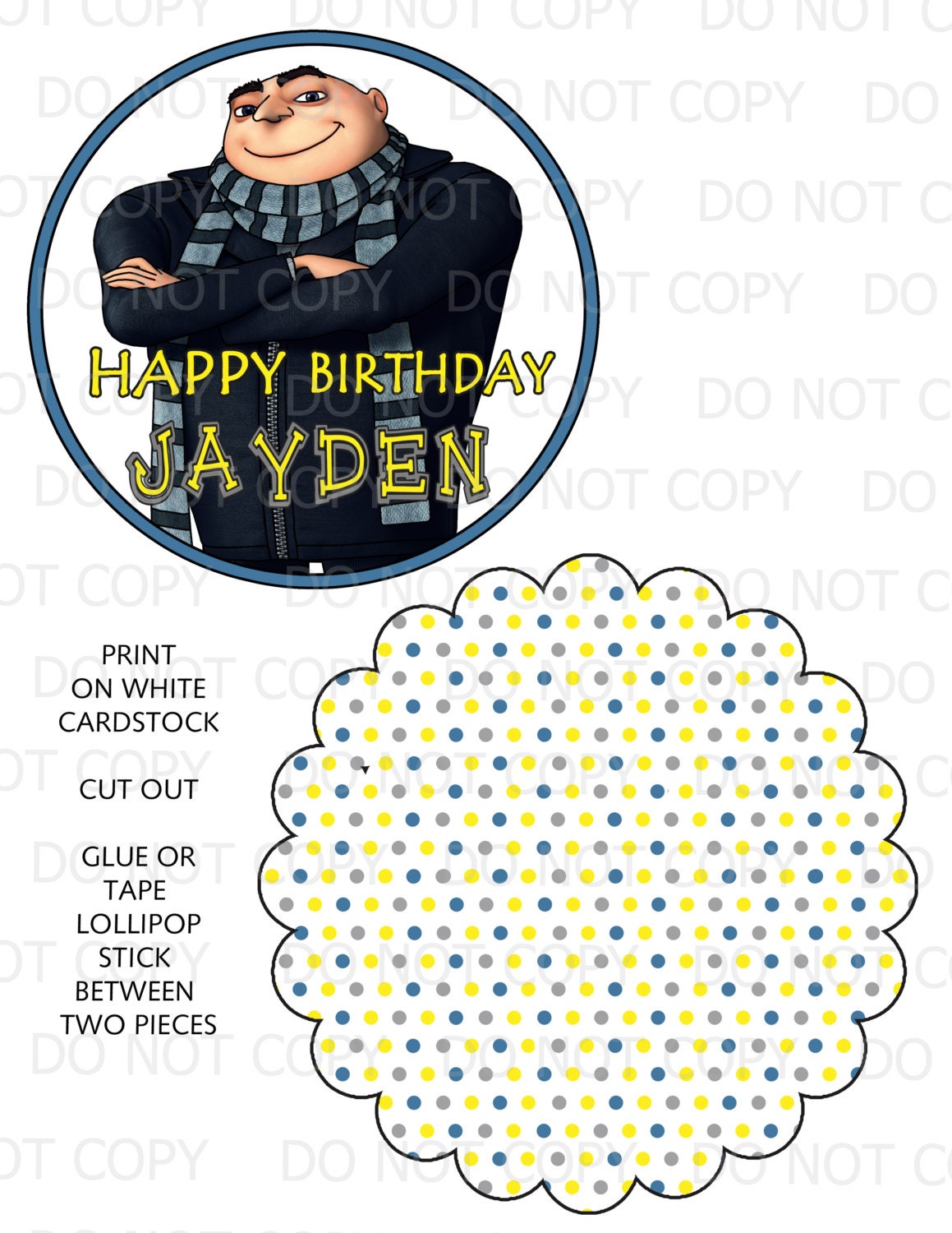 Printable DIY Personalized Gru Inspired Theme Birthday Party ...