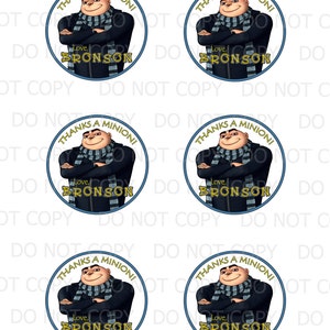 Printable Personalized Gru Inspired Birthday 3" Favor Tags - Etsy