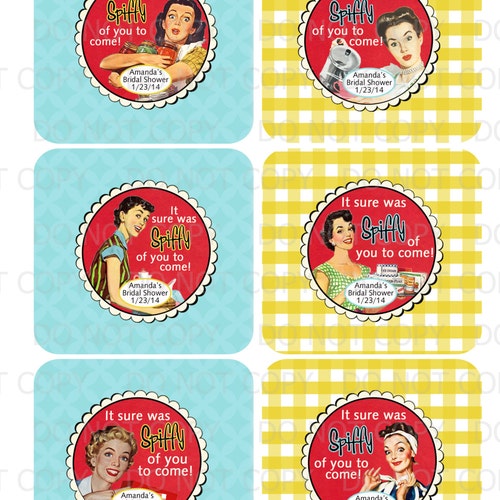 Printable Retro Housewife Themed Bridal Shower Display Print Etsy