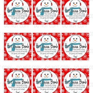 Printable Hot Cocoa Chocolate Christmas Snowman Tags INSTANT - Etsy