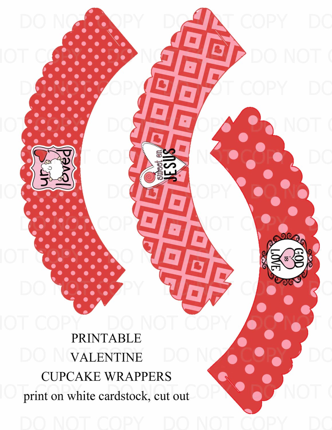Printable DIY Christian Religious Valentine Cupcake Wrappers - Etsy