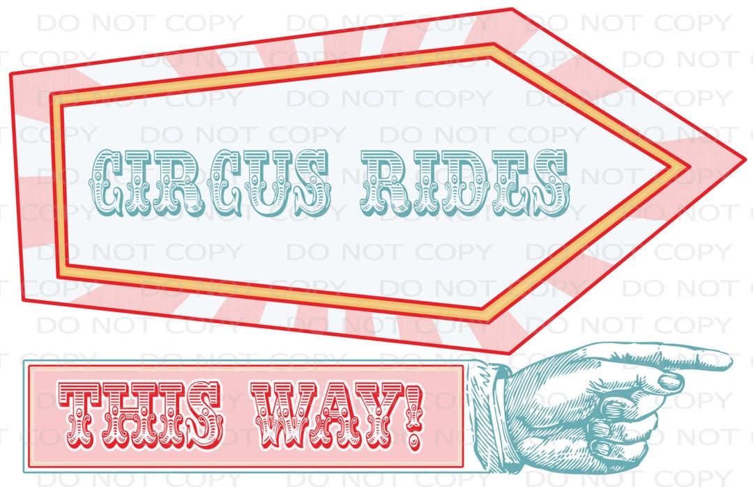 Printable DIY Circus Party Directional Sign and Arrows - INSTANT ...