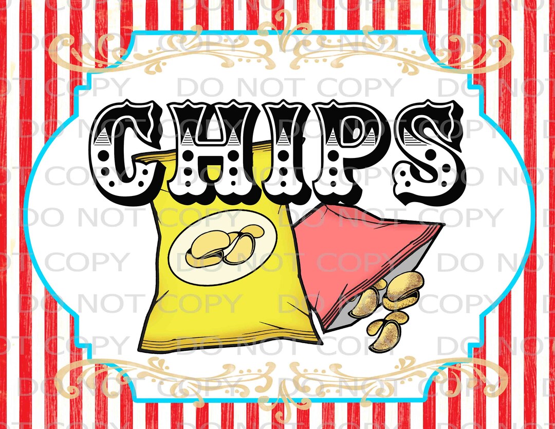 Printable DIY Vintage Circus Chips Table Sign - 8.5" X 11" INSTANT ...