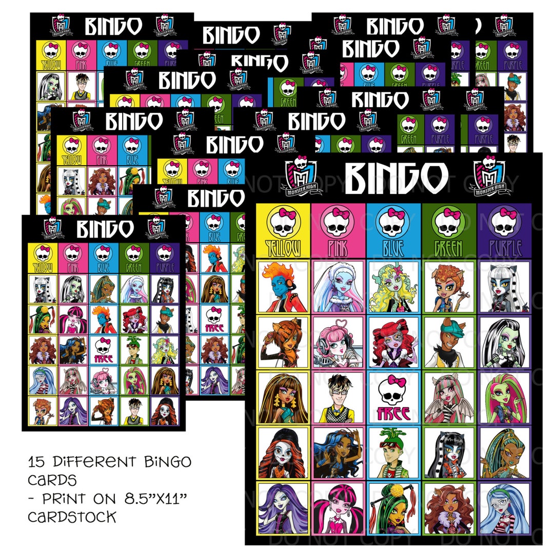 DIY Printable Monstertheme Bingo Party Game - Etsy