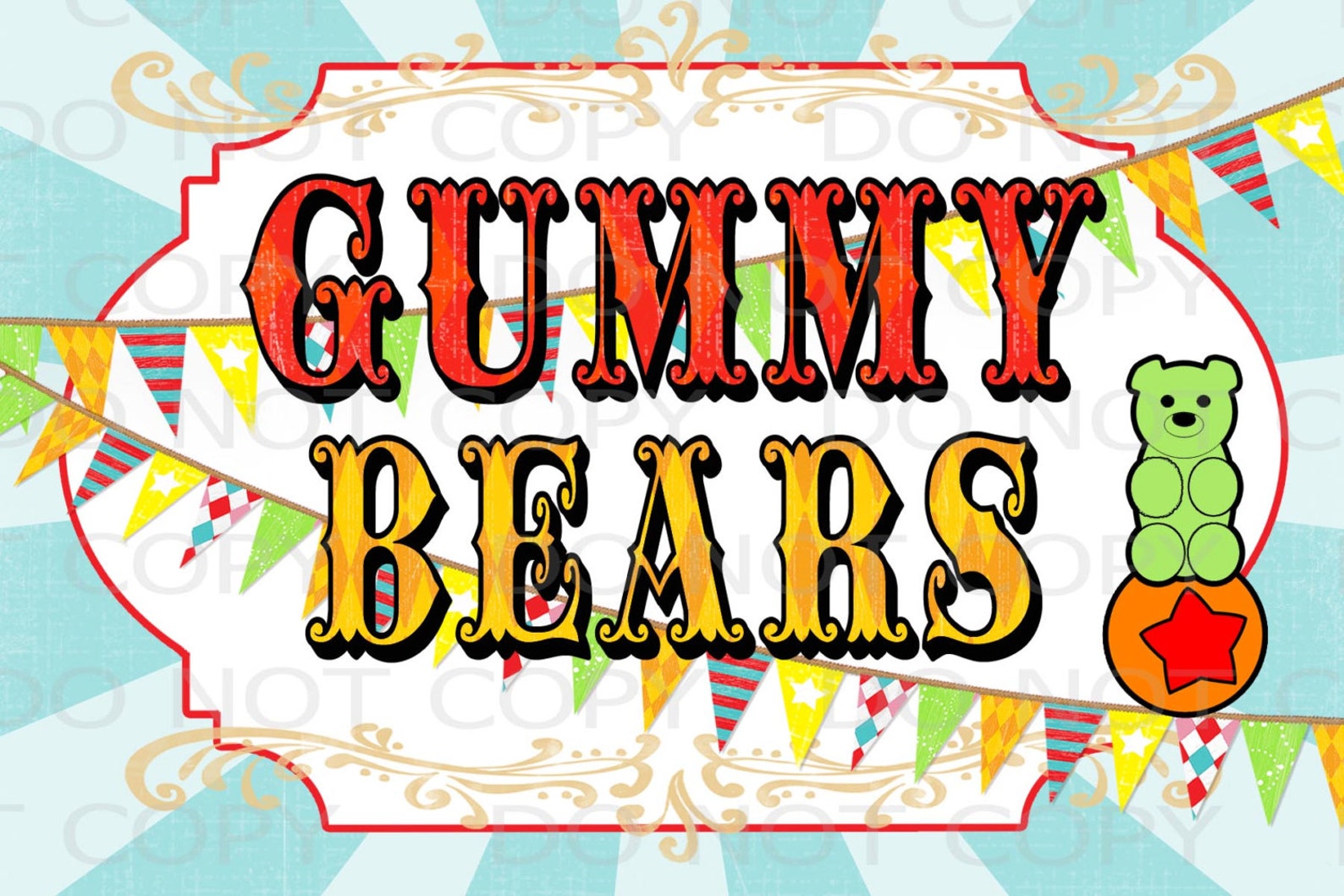 Printable Circus Carnival Guess How Many Gummy Bears in a Jar Game ...