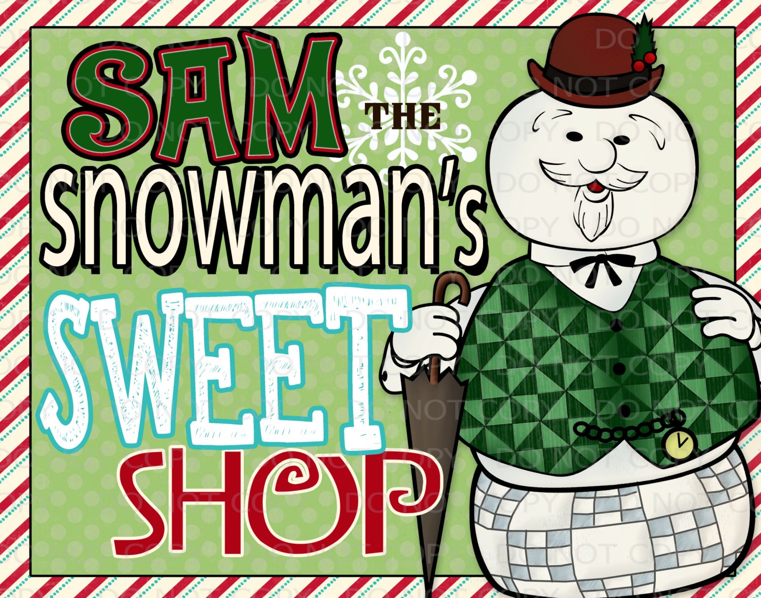 Printable Christmas Rudolph Inspired Sam the Snowman Wall Art Party ...