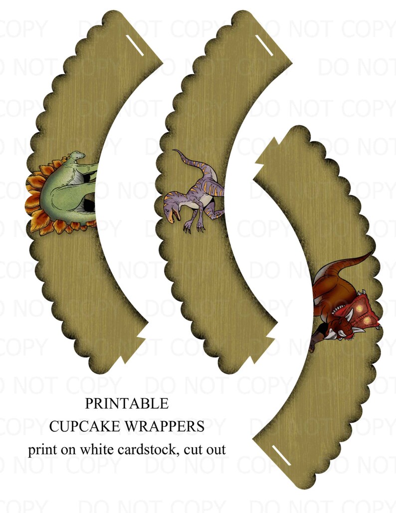 Printable Dinosaur Cupcake Wrappers | Etsy
