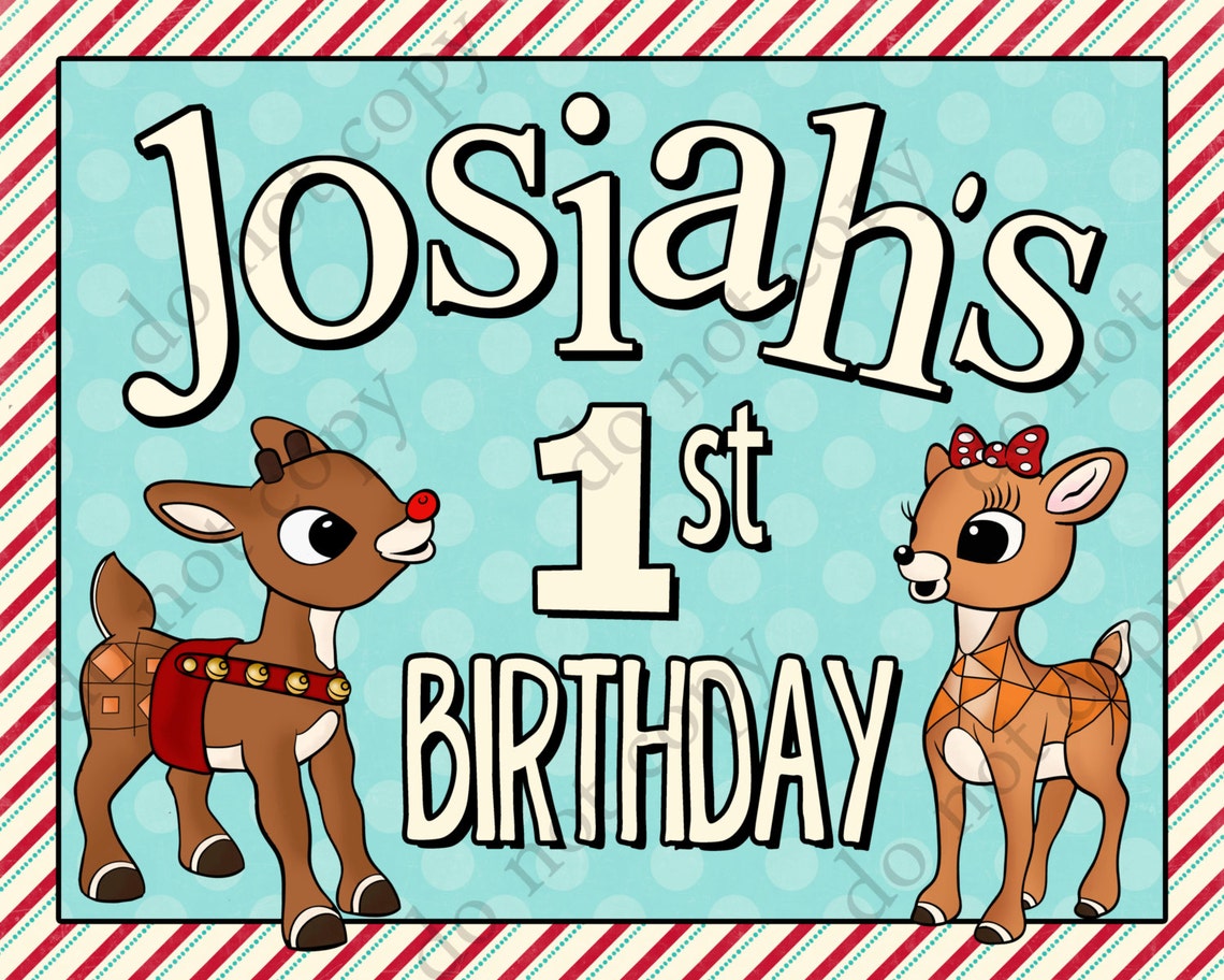 Printable Personalized Birthday or Christmas Party Rudolph - Etsy