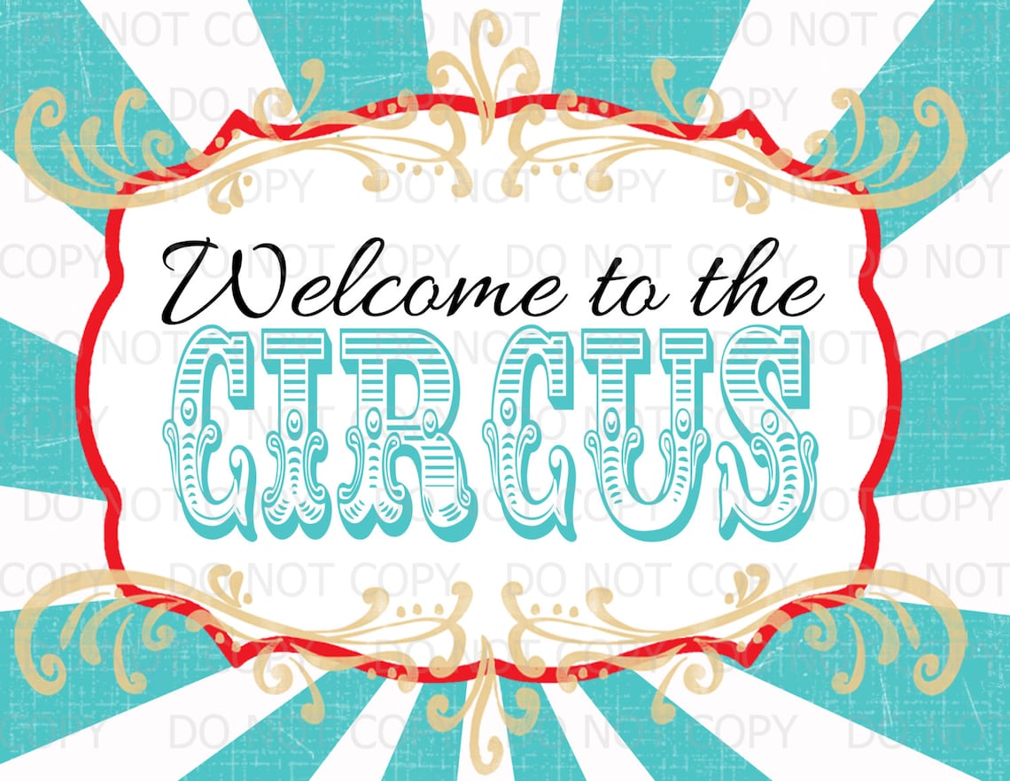 Printable DIY Vintage Circus Welcome to the Circus Sign - Etsy