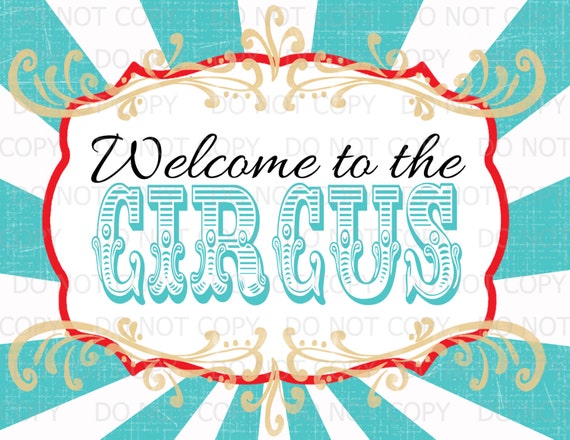 Printable DIY Vintage Circus Welcome to the Circus Sign - Etsy UK