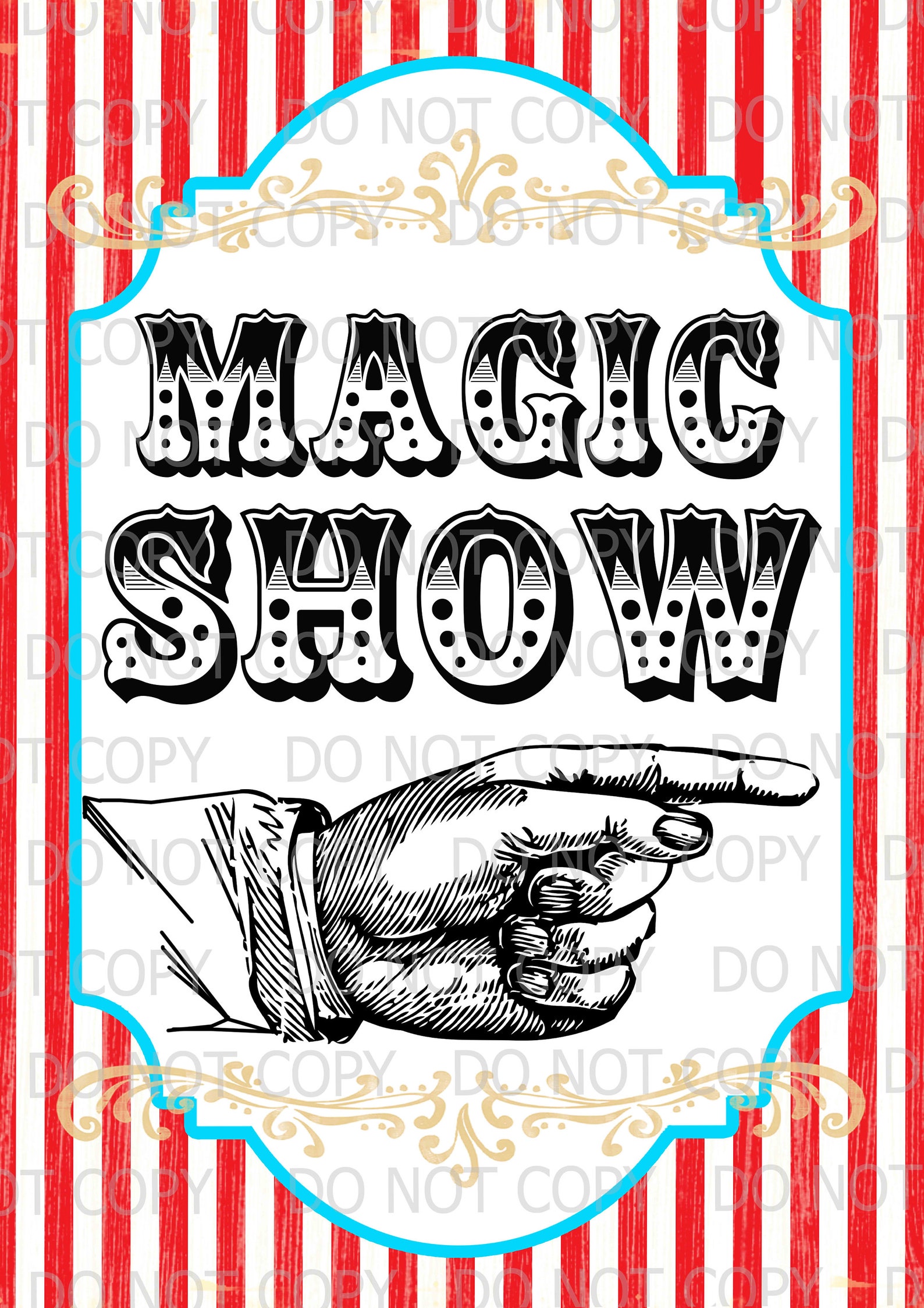 Printable DIY Vintage Circus Magic Show Sign A1 Size - Etsy