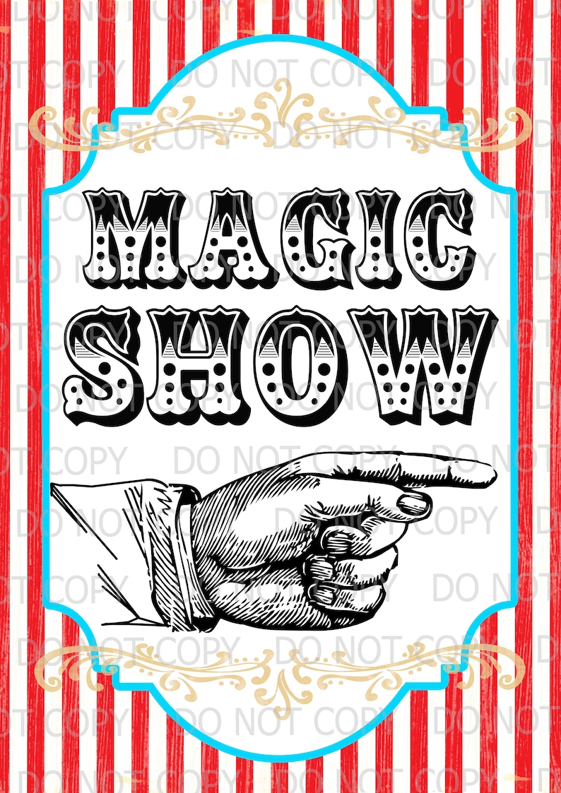 Printable DIY Vintage Circus Magic Show Sign A1 Size - Etsy