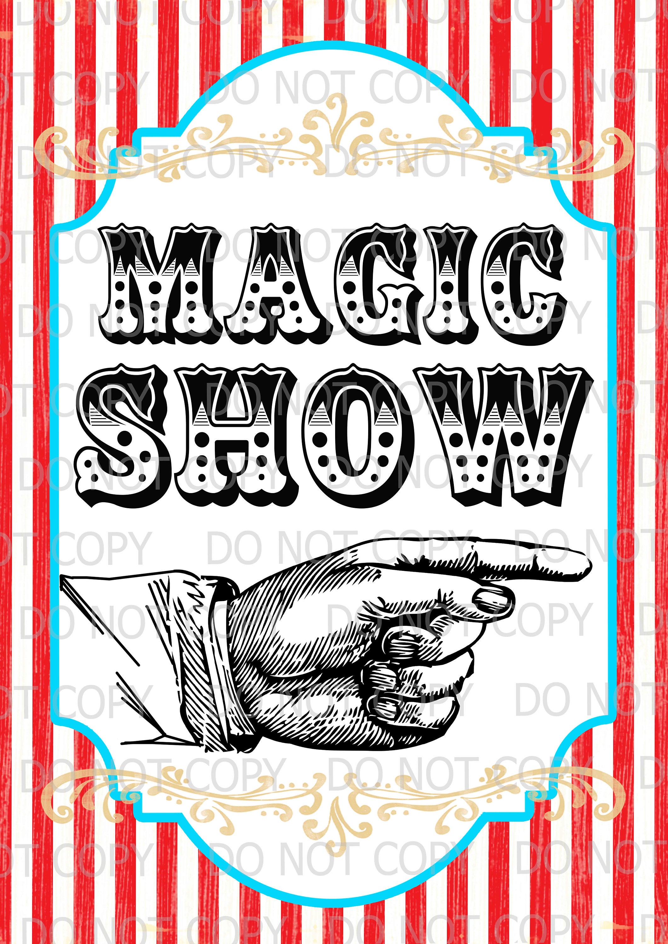 Printable DIY Vintage Circus Magic Show Sign A1 Size - Etsy