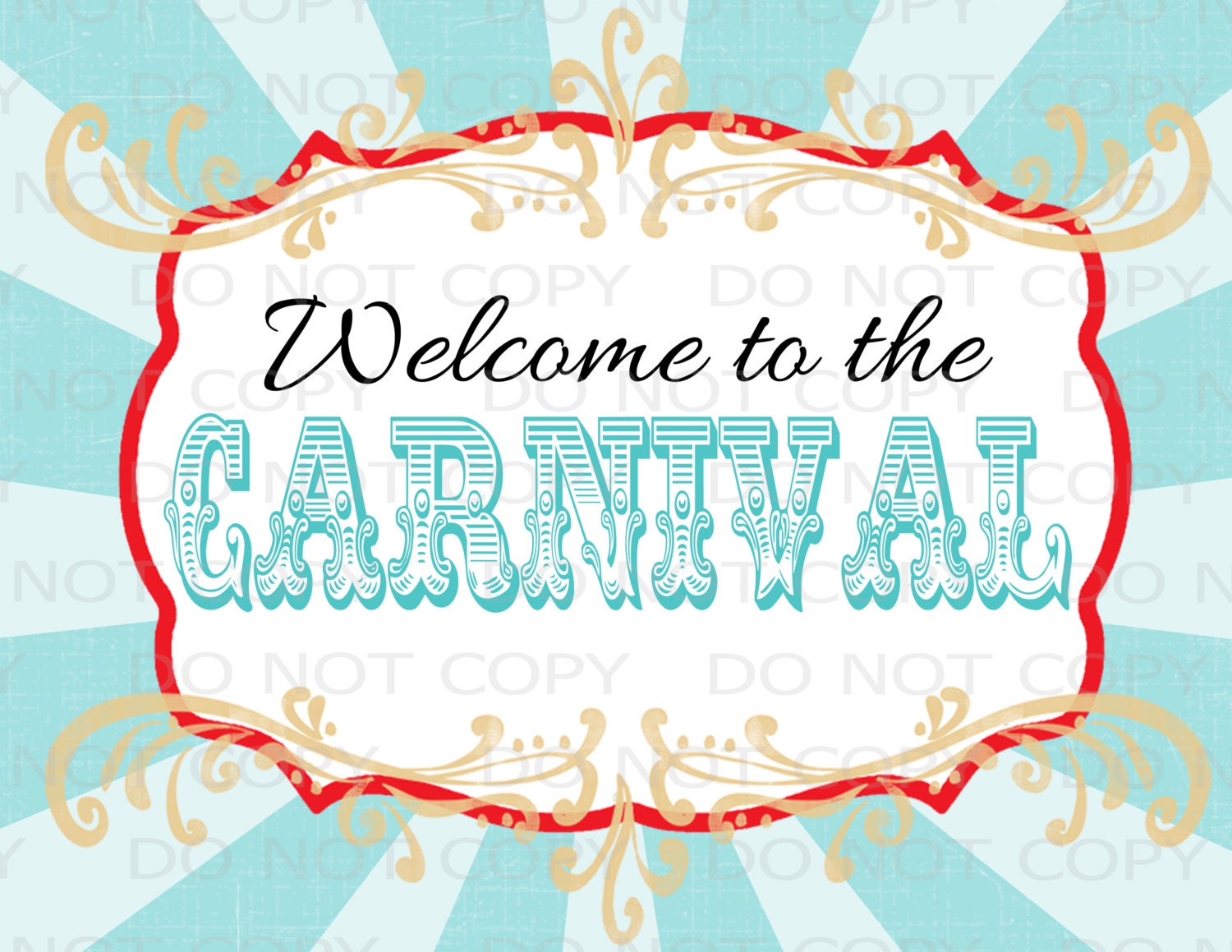 Printable DIY Vintage Circus Welcome to the Carnival Sign - 8.5" X 11 ...