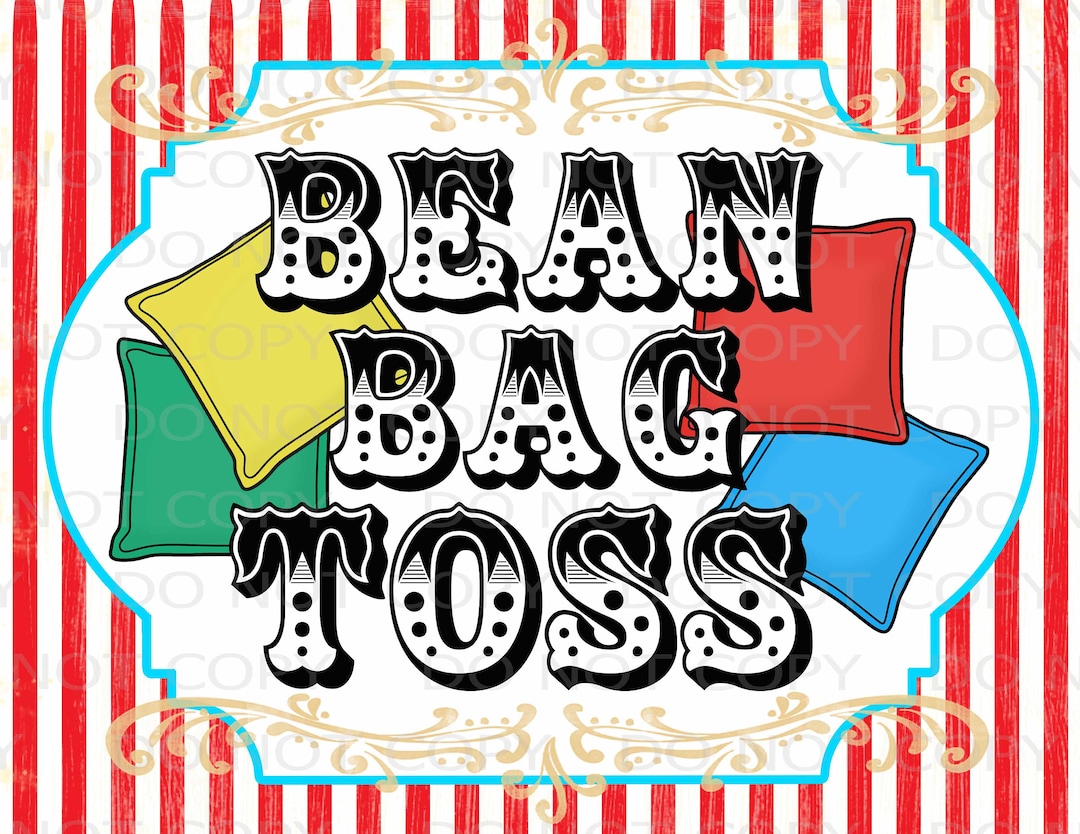 Printable DIY Vintage Circus Bean Bag Toss Sign - 8.5" X 11" INSTANT ...