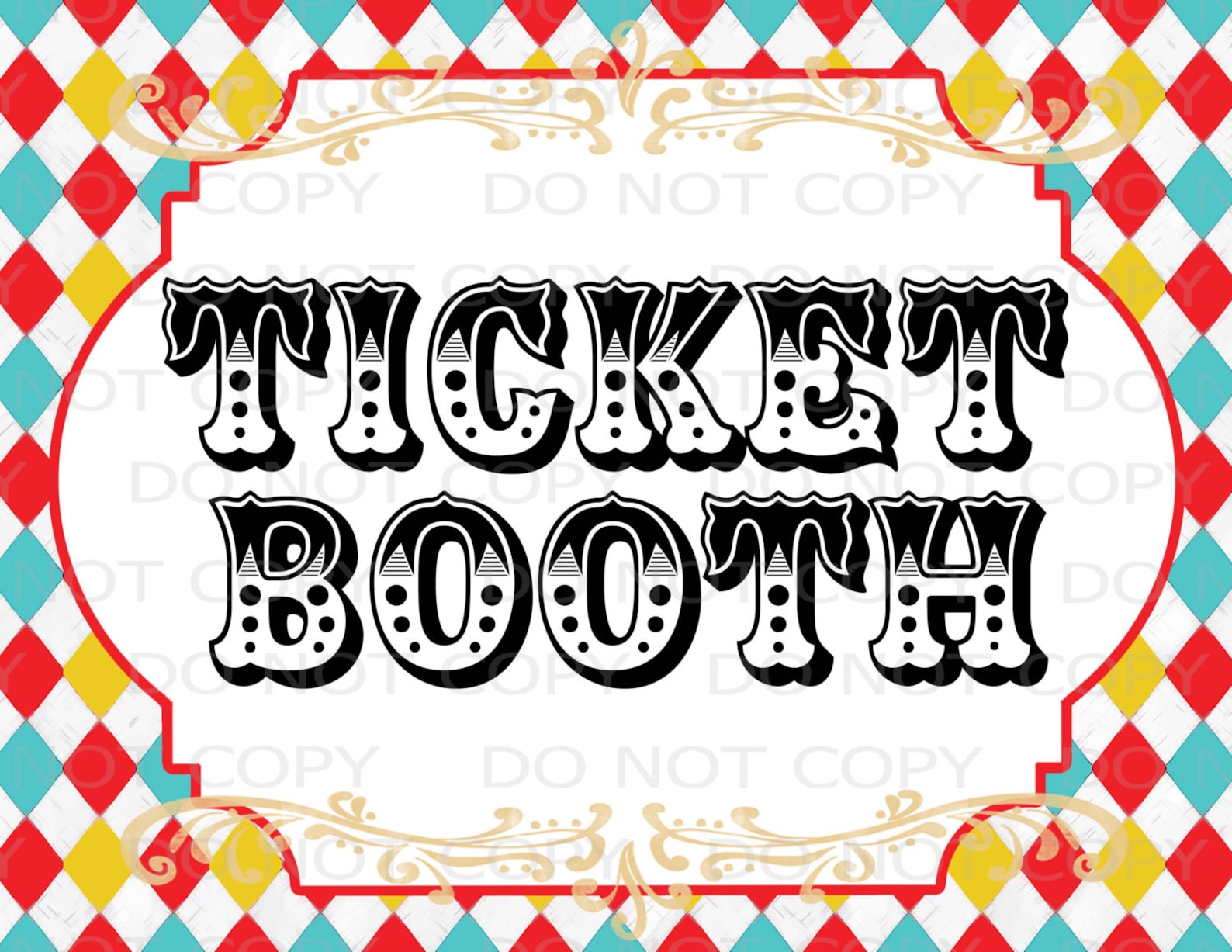 Printable DIY Vintage Circus Ticket Booth Table Sign - Etsy