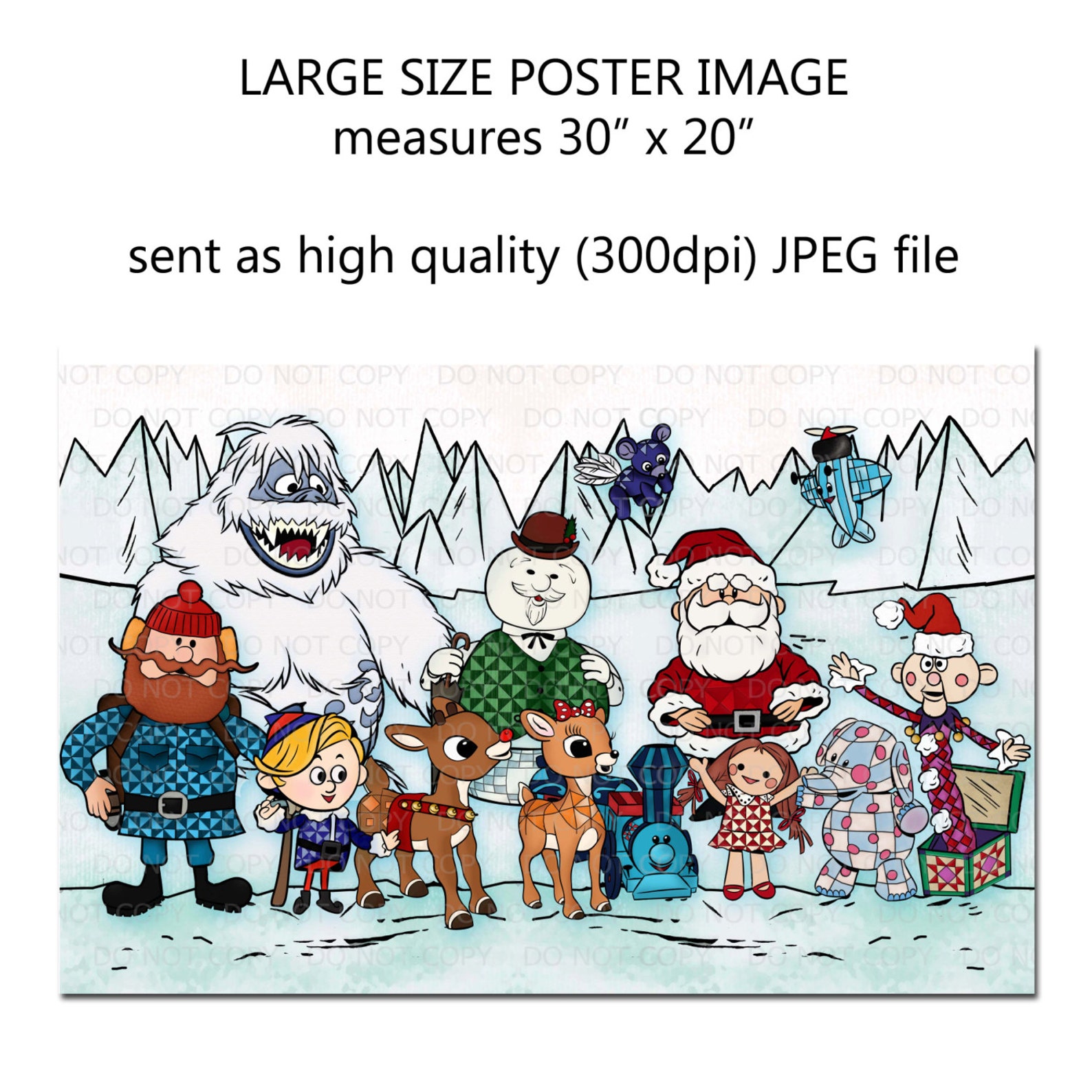 Printable Christmas Rudolph Inspired Characters Wall Art Party - Etsy