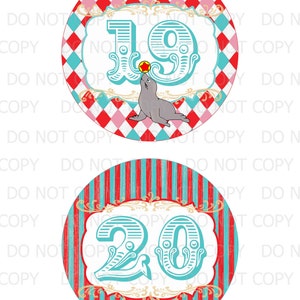 Printable Diy Vintage Circus Table Numbers 17 Through 26 INSTANT ...