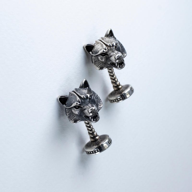 Wolf Cufflinks - Etsy