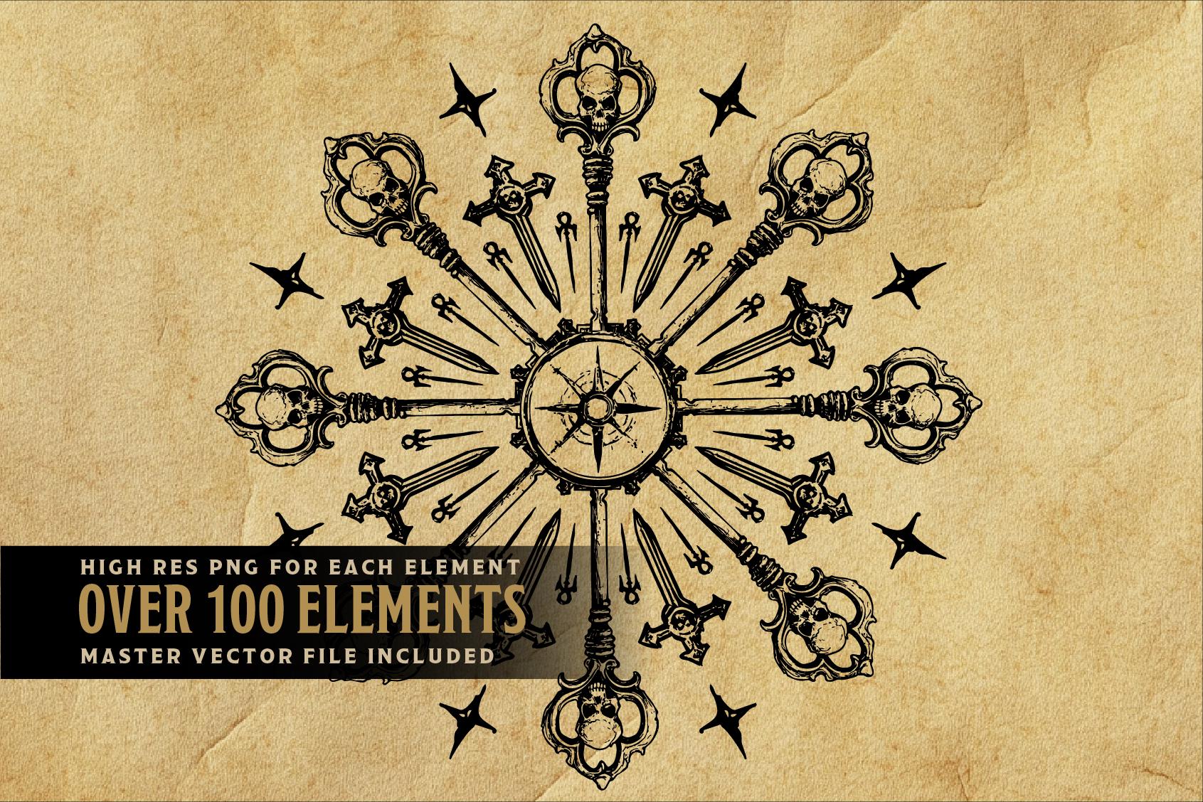 Esoteric Sigils & Occult Symbols – 100+ Distressed Pngs + Vector ...