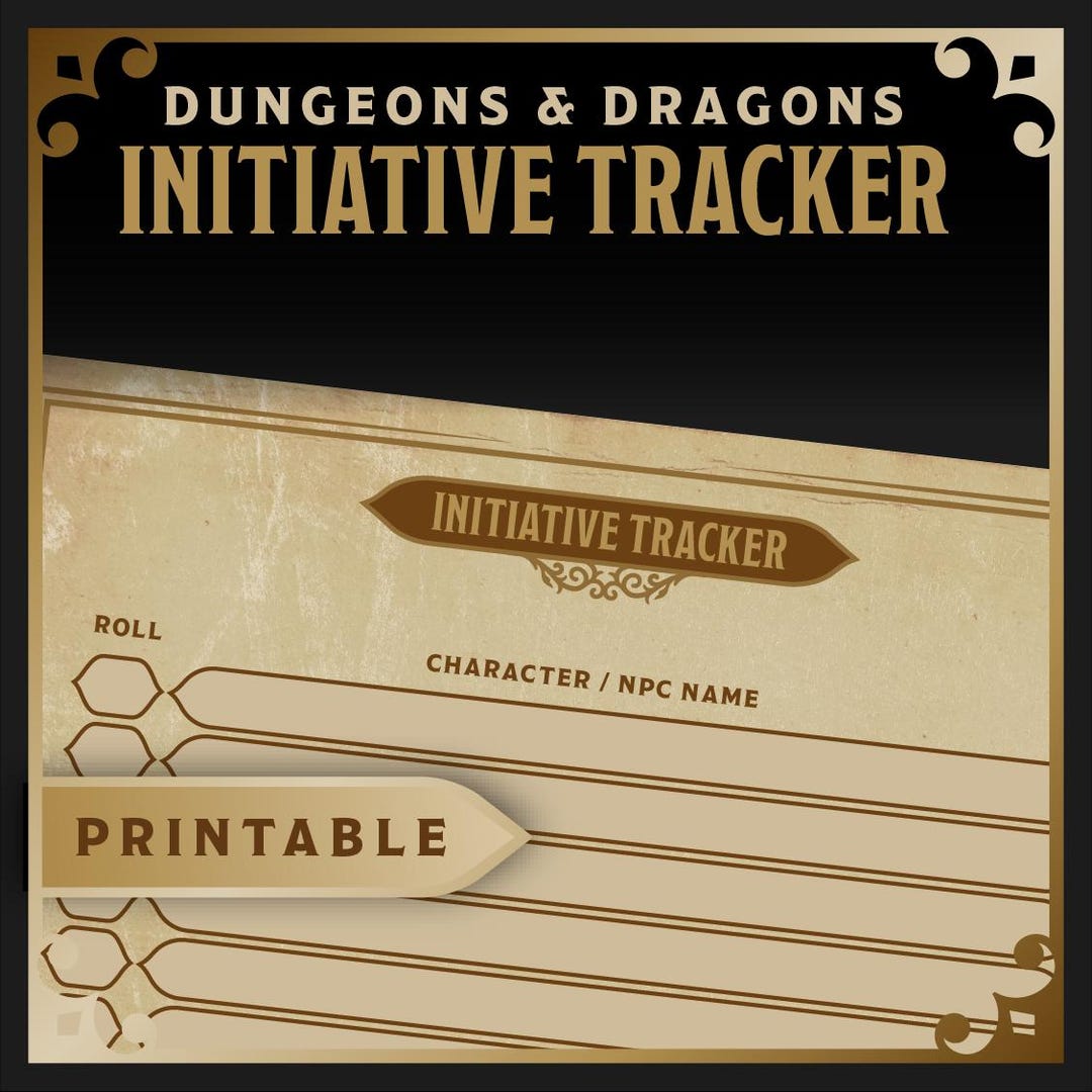 D&D 5e Initiative Tracker: Fantasy Ornamental Design (printable PDF ...