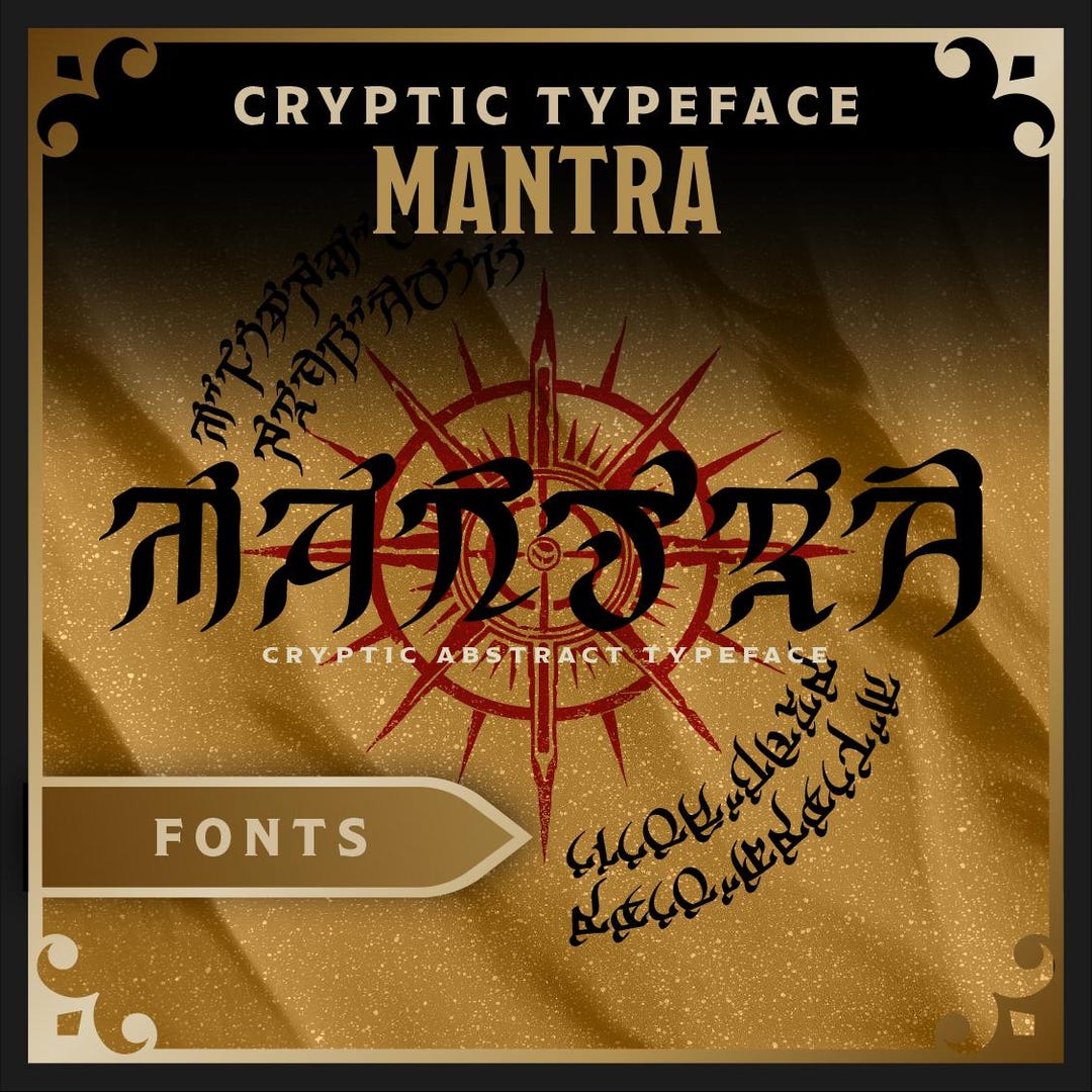 Mantra – Cryptic Fantasy Typeface With Regular & Grunge Styles – Arcane ...