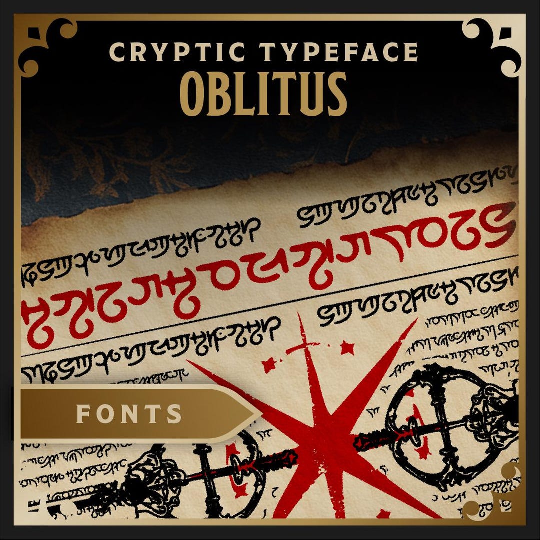 Oblitus – Arcane Script Font for Fantasy, TTRPG & Magic Designs ...