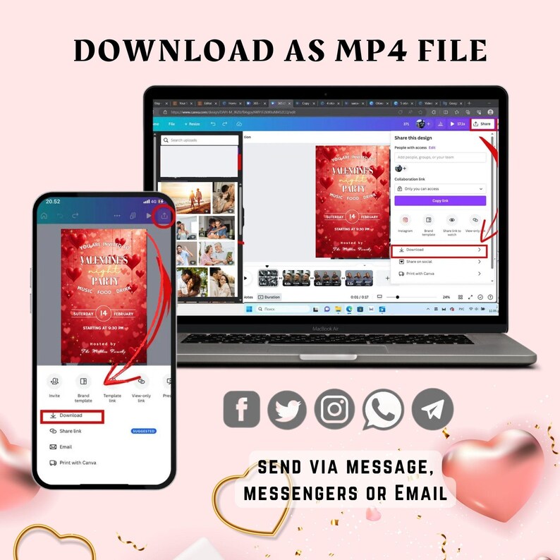 Valentine’s Day Animated Invitation Video – Romantic Digital Invite for ...