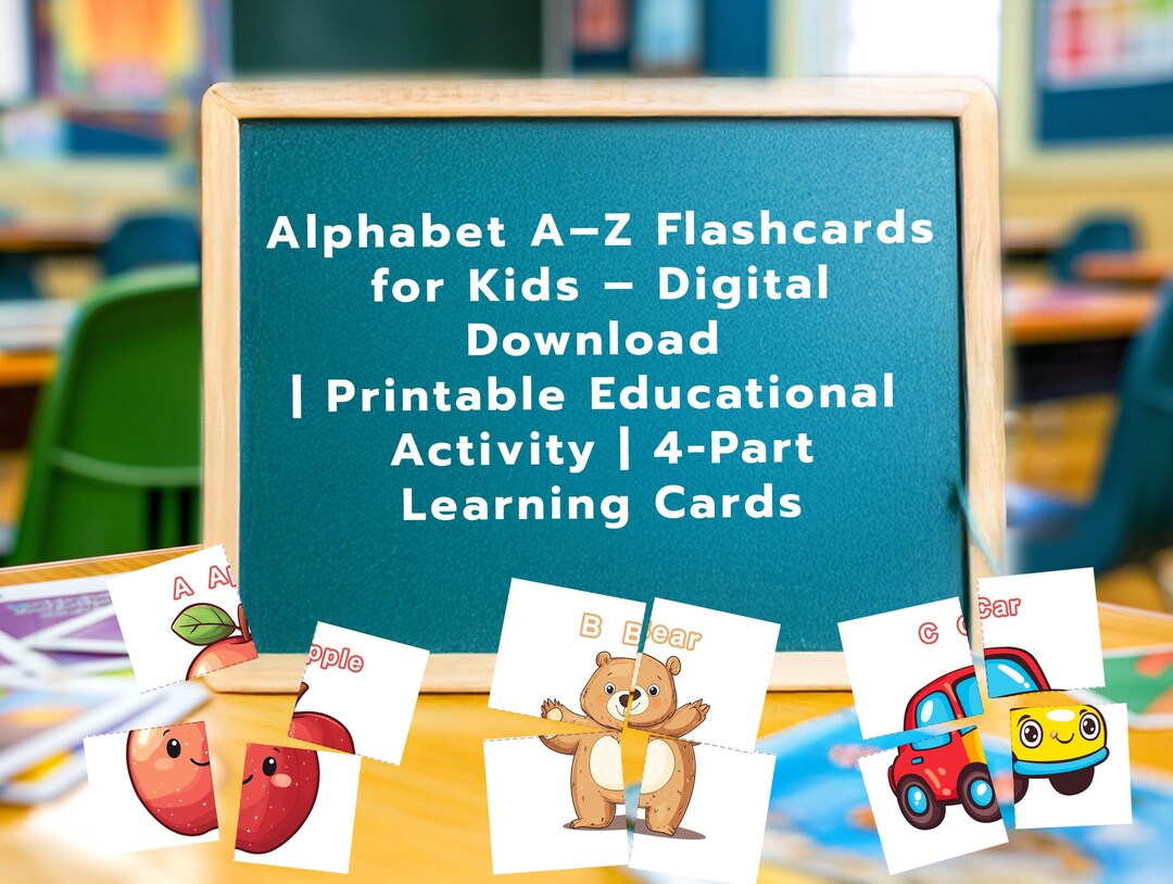 Alphabet A–Z Flashcards for Kids – Digital Download | Printable ...