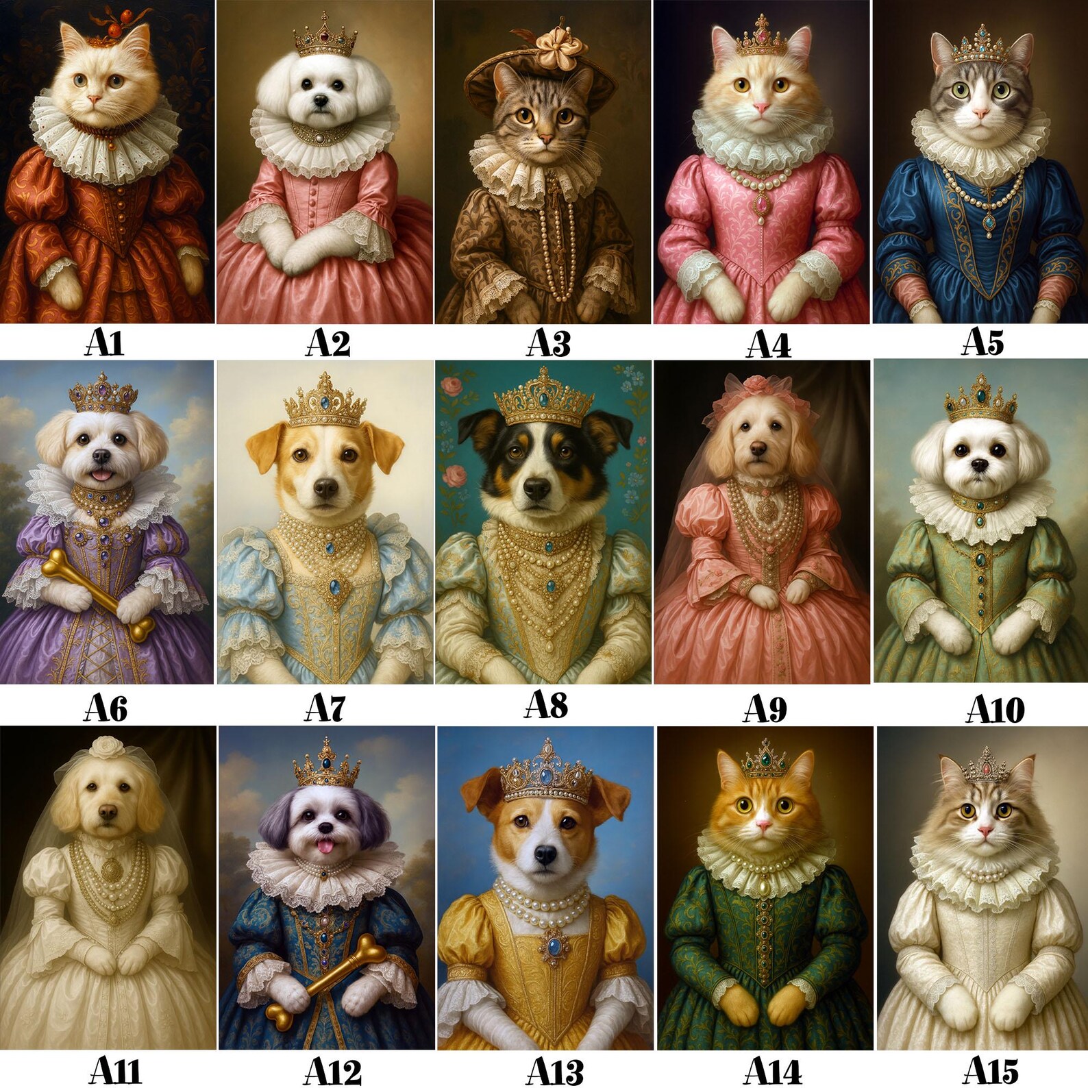 Royal Pet Portrait, Renaissance Pet Painting, Royal Dog Painting, Pet ...