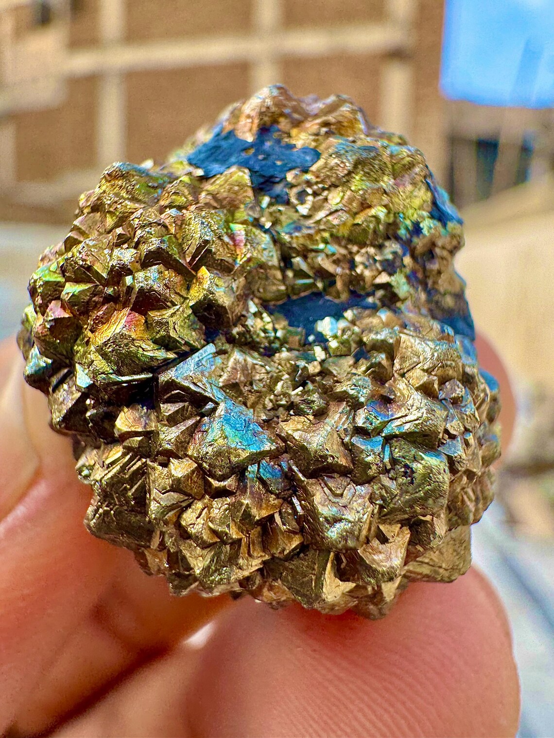 185 Cts Golden Rainbow Pyrite Crystal Cluster Specimens , Mineral ...