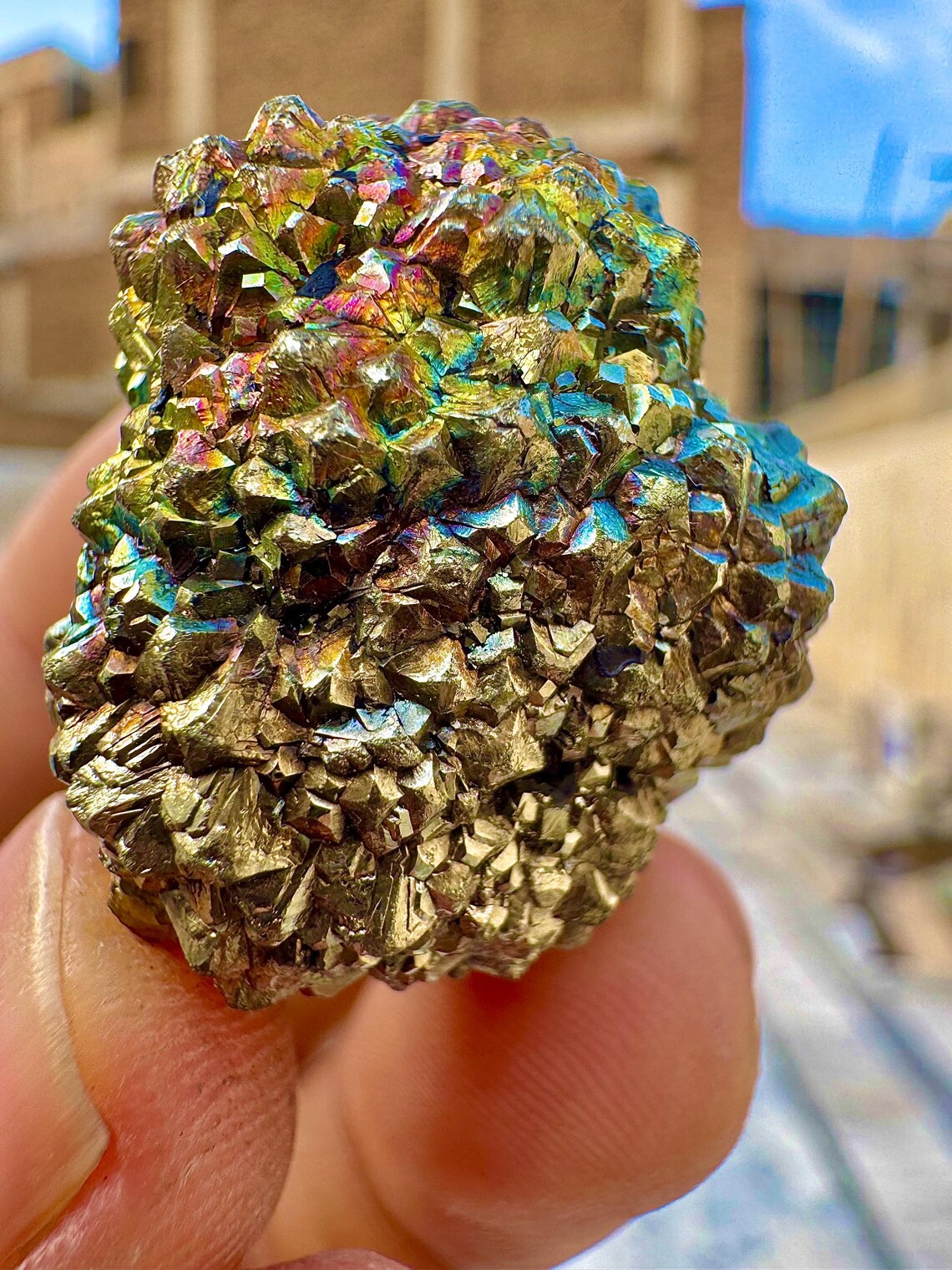 185 Cts Golden Rainbow Pyrite Crystal Cluster Specimens , Mineral ...