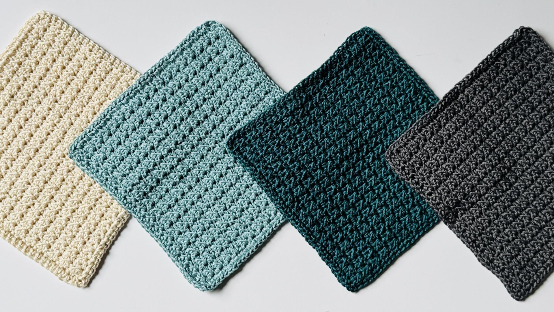 Textured Cotton Wash Cloths: Crocheted Dish & Face Cloth (package of ...