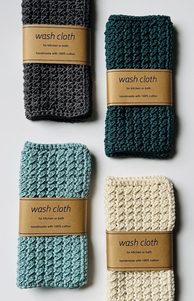 Textured Cotton Wash Cloths: Crocheted Dish & Face Cloth (package of ...