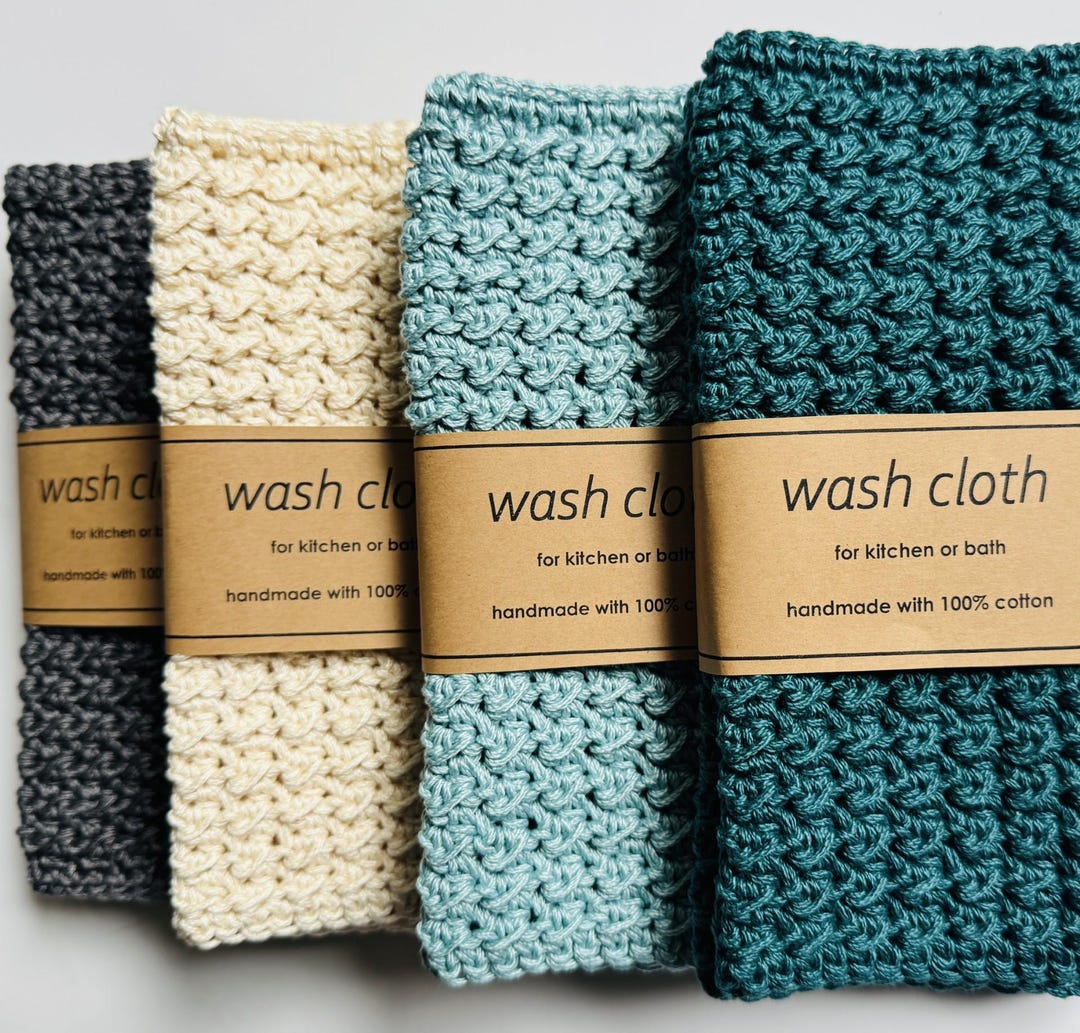 Textured Cotton Wash Cloths: Crocheted Dish & Face Cloth (package of ...